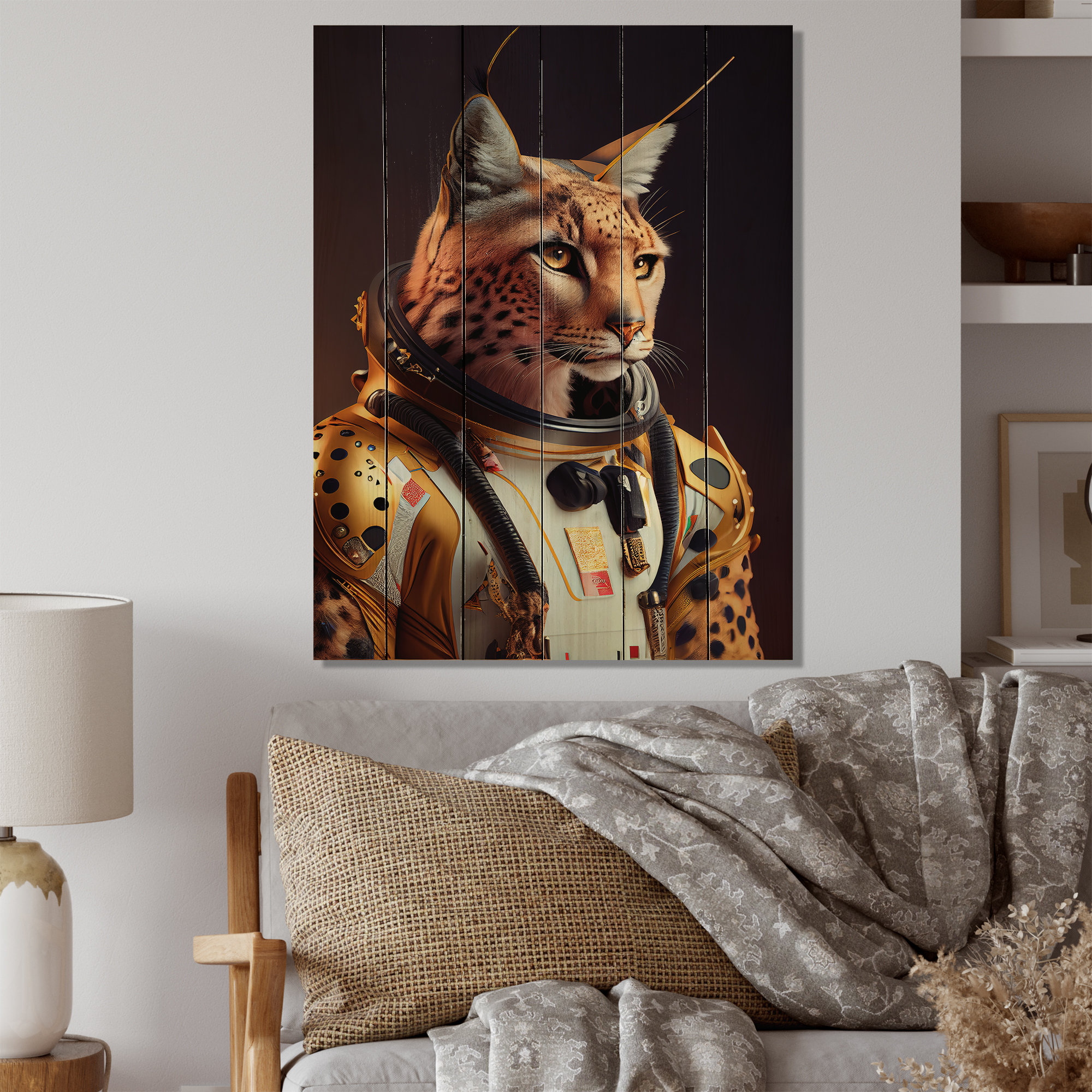 Trinx Wildcat In Space Uniform - Unframed Print on Wood | Wayfair