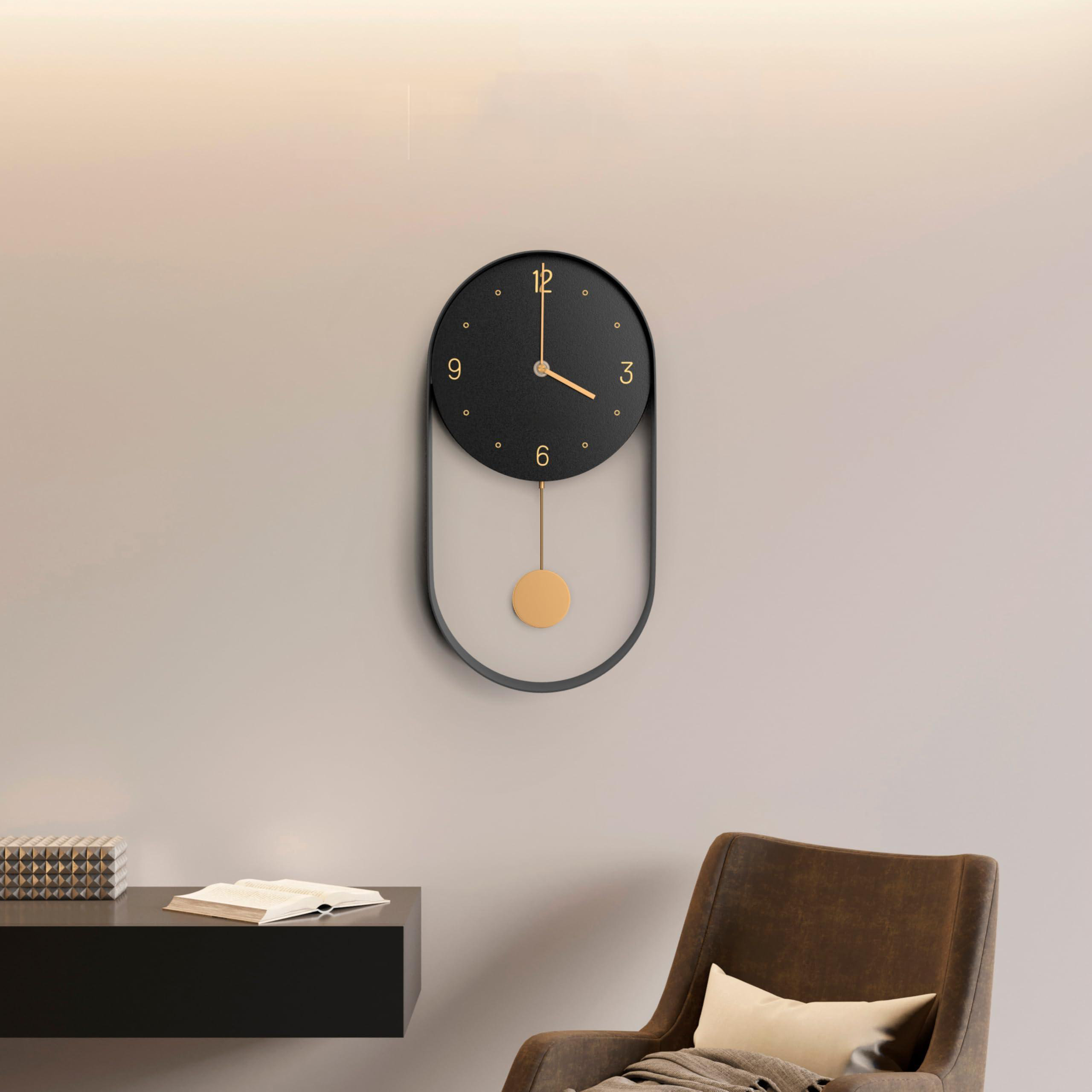 Brayden Studio Modern Pendulum Wall Clock - Decorative And Unique Metal ...