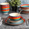 Gibson Home Rainbow 12 Piece Hand-Painted Stoneware Dinnerware Set ...