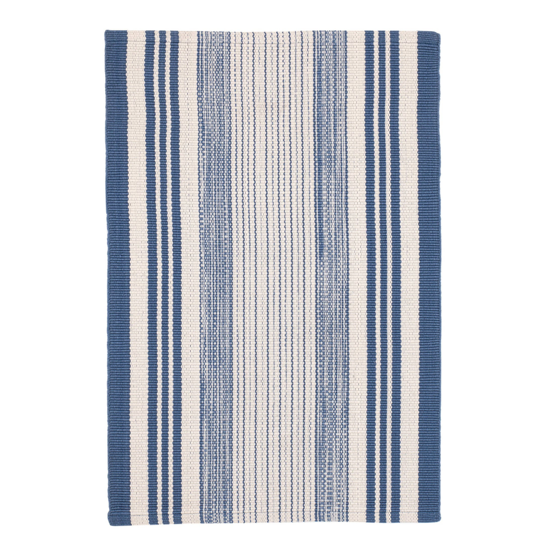 Dash and Albert Rugs Quincy Stripe Denim Handwoven Indoor/Outdoor Rug ...