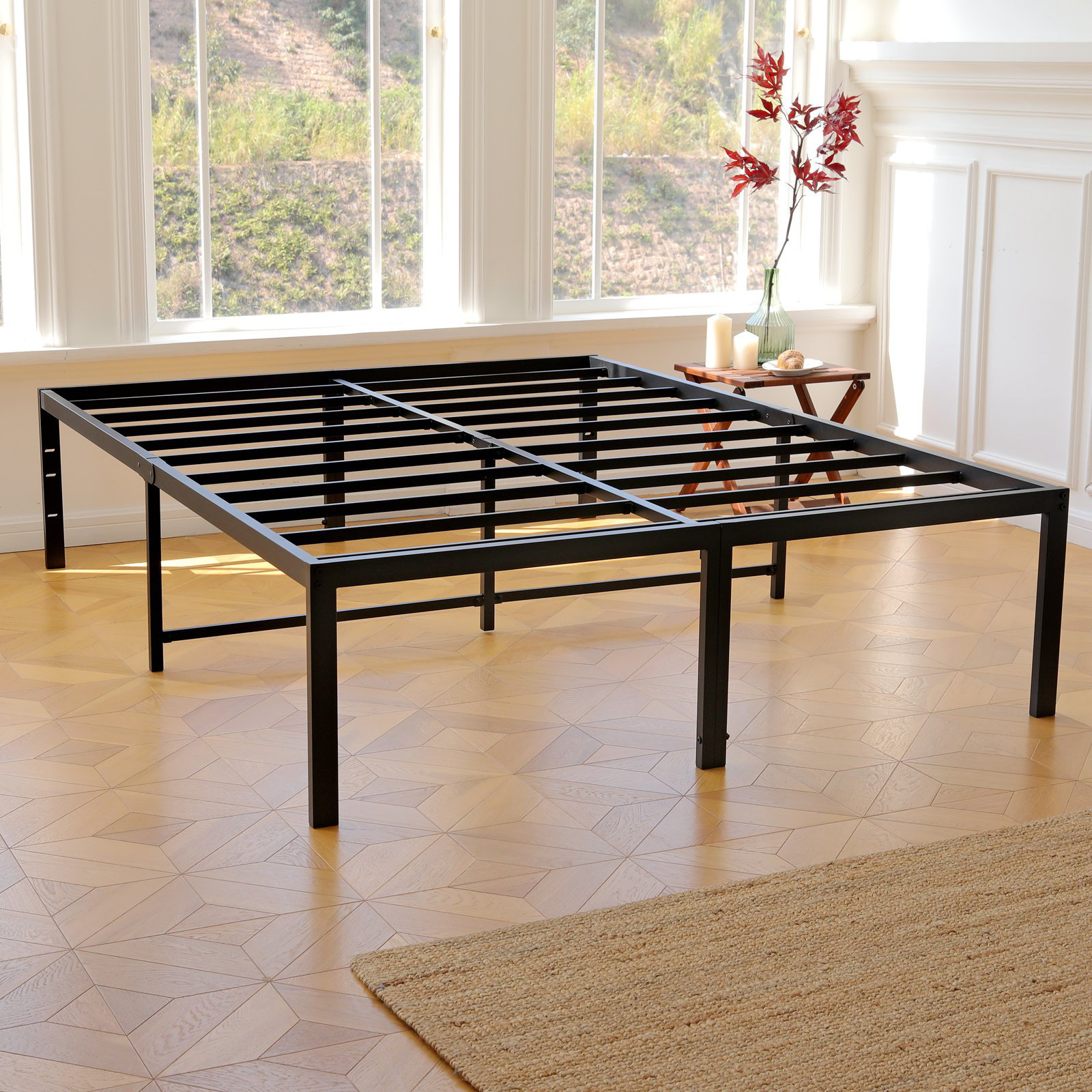 The Twillery Co.® Precita 18'' Metal Bed Frame with Protection Pads ...