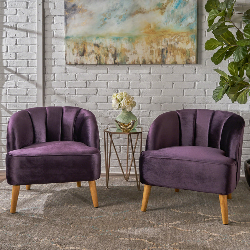 Mercer41 Chundra Velvet Barrel Chair & Reviews | Wayfair