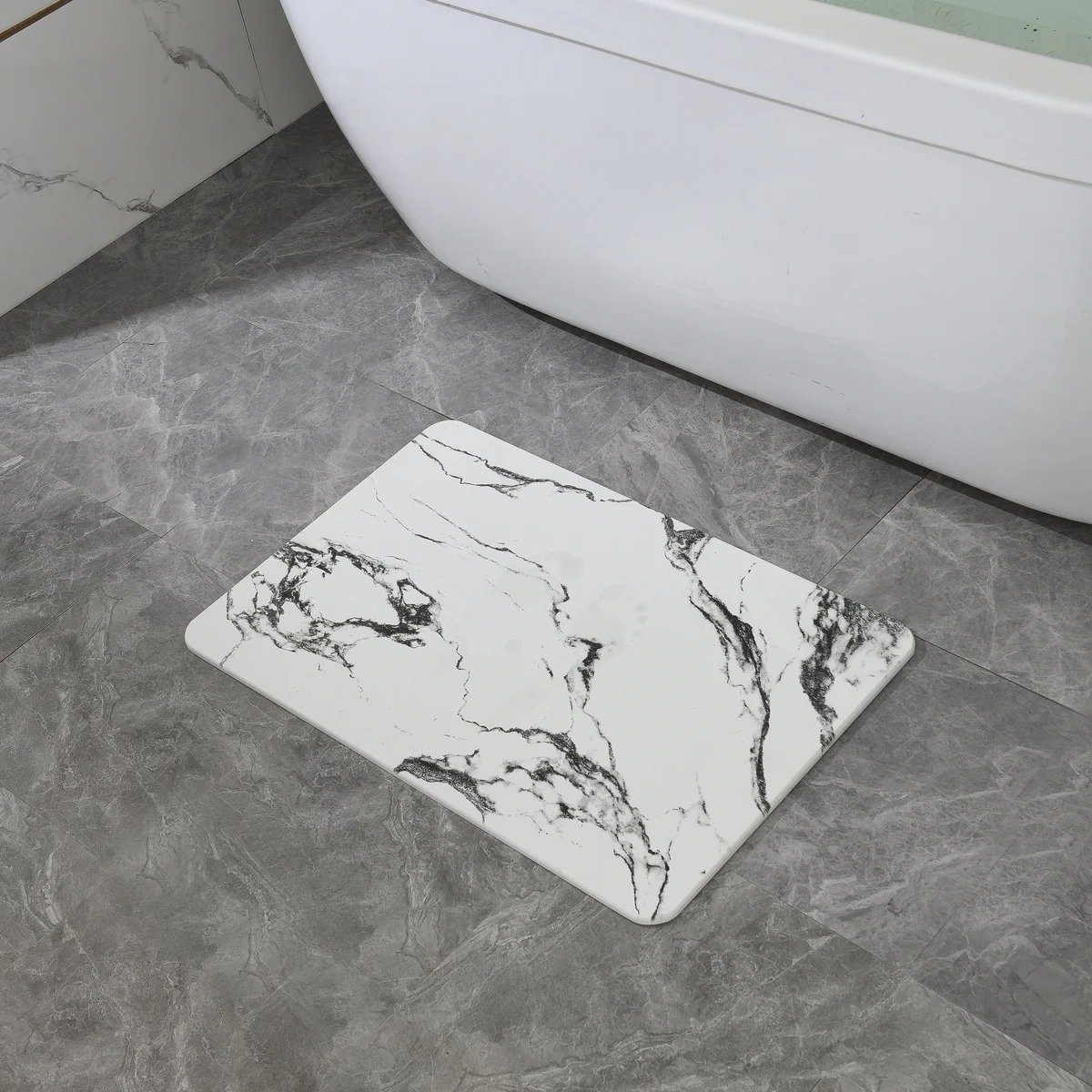 Ebern Designs Stone Bath Mat Diatomaceous Earth Shower Mat Non-Slip ...