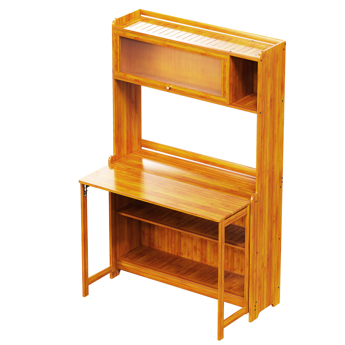 Winston Porter Rasheena Writing Desk with Hutch Bookshelves for Home ...