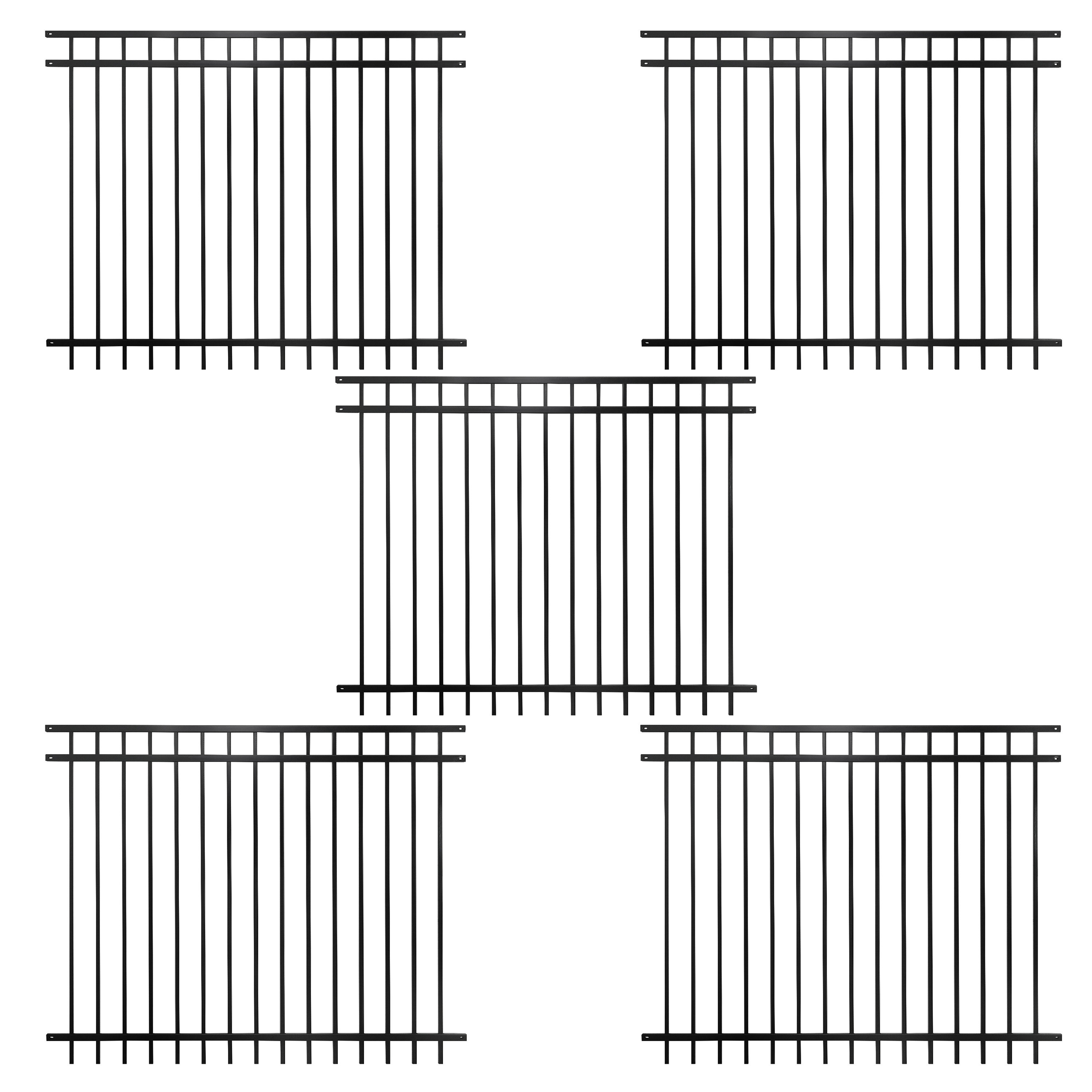 Fencer Wire 4/ 5/ 6FT H X 6FT W Heavy Duty Flat Top Fence Barrier Panel ...