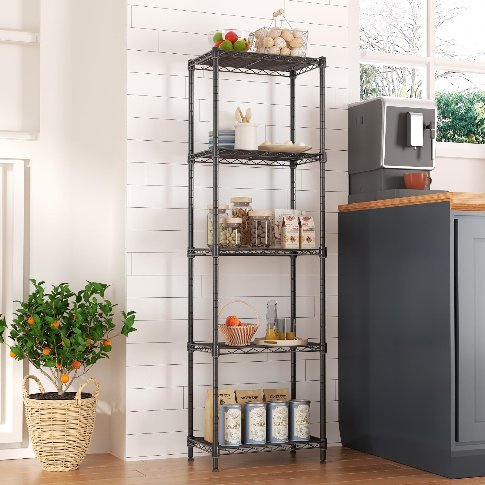 Ebern Designs 5-Tier Adjustable Wire Shelving Storage Rack | Wayfair