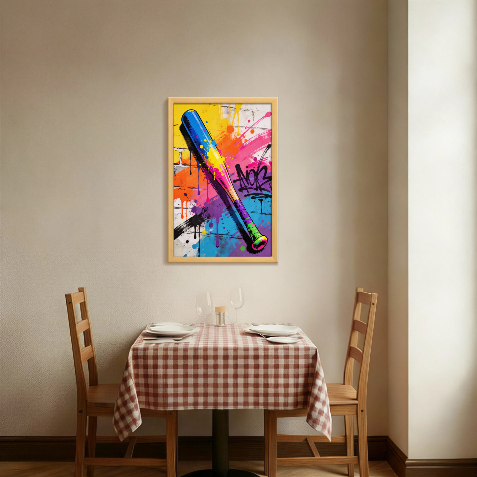 Winston Porter Fashion Colorful Bat Graffiti Art Canvas Print | Wayfair