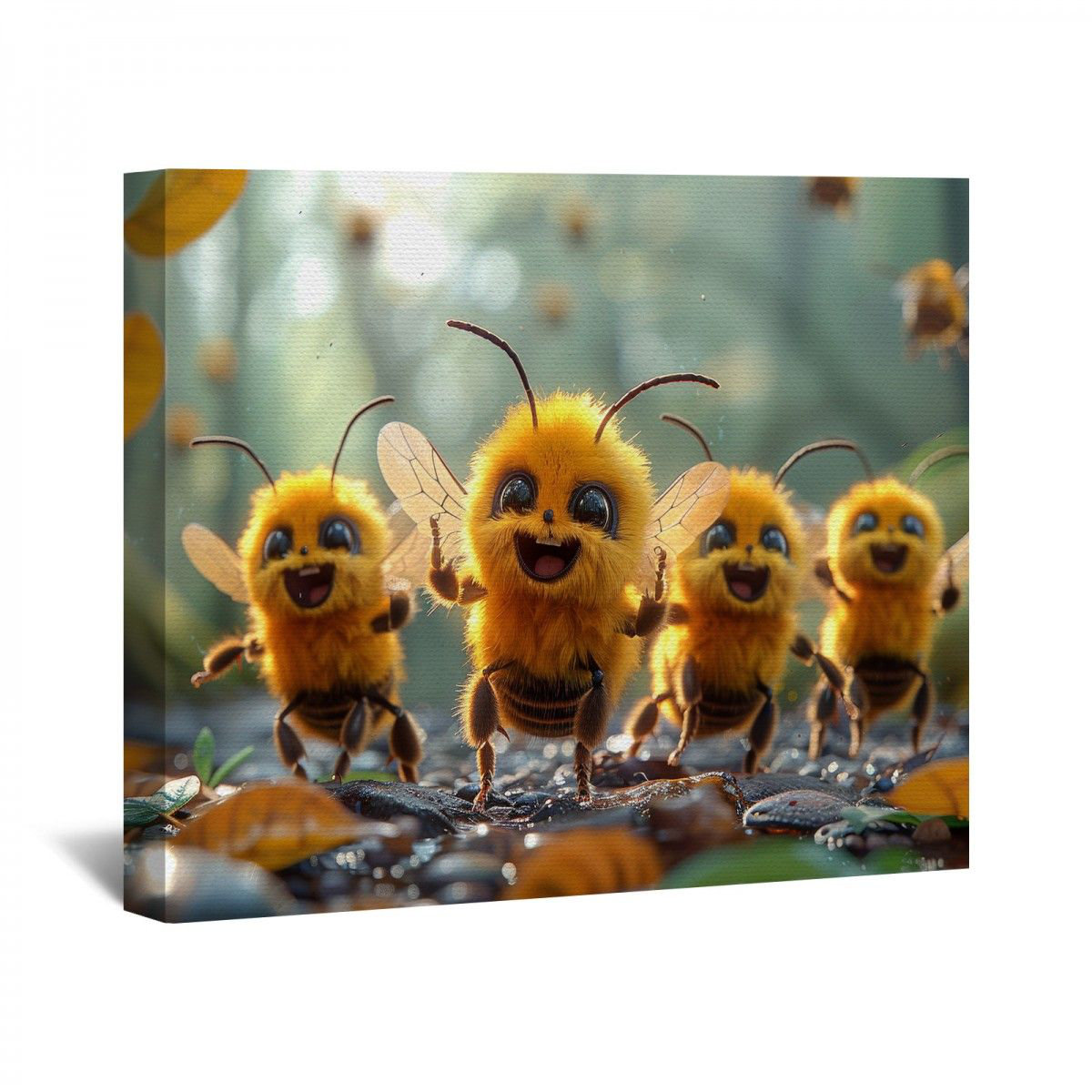 Red Barrel Studio Happy Bees Framed On Canvas Print - Wayfair Canada