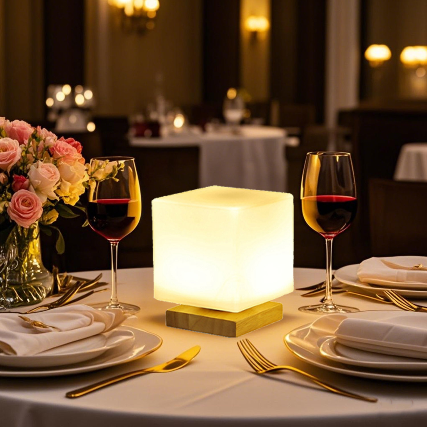 Ebern Designs Wooden Base Modern Study Reading Lights Glass Table Lamp ...