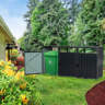 MaMa Garbage Bin Shed Stores 3 Trash Cans Outdoor Bin Shed For Garbage ...