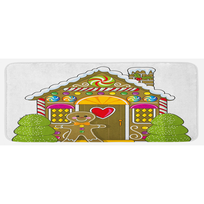 East Urban Home Gingerbread House With Colorful Candies Cookie Man ...