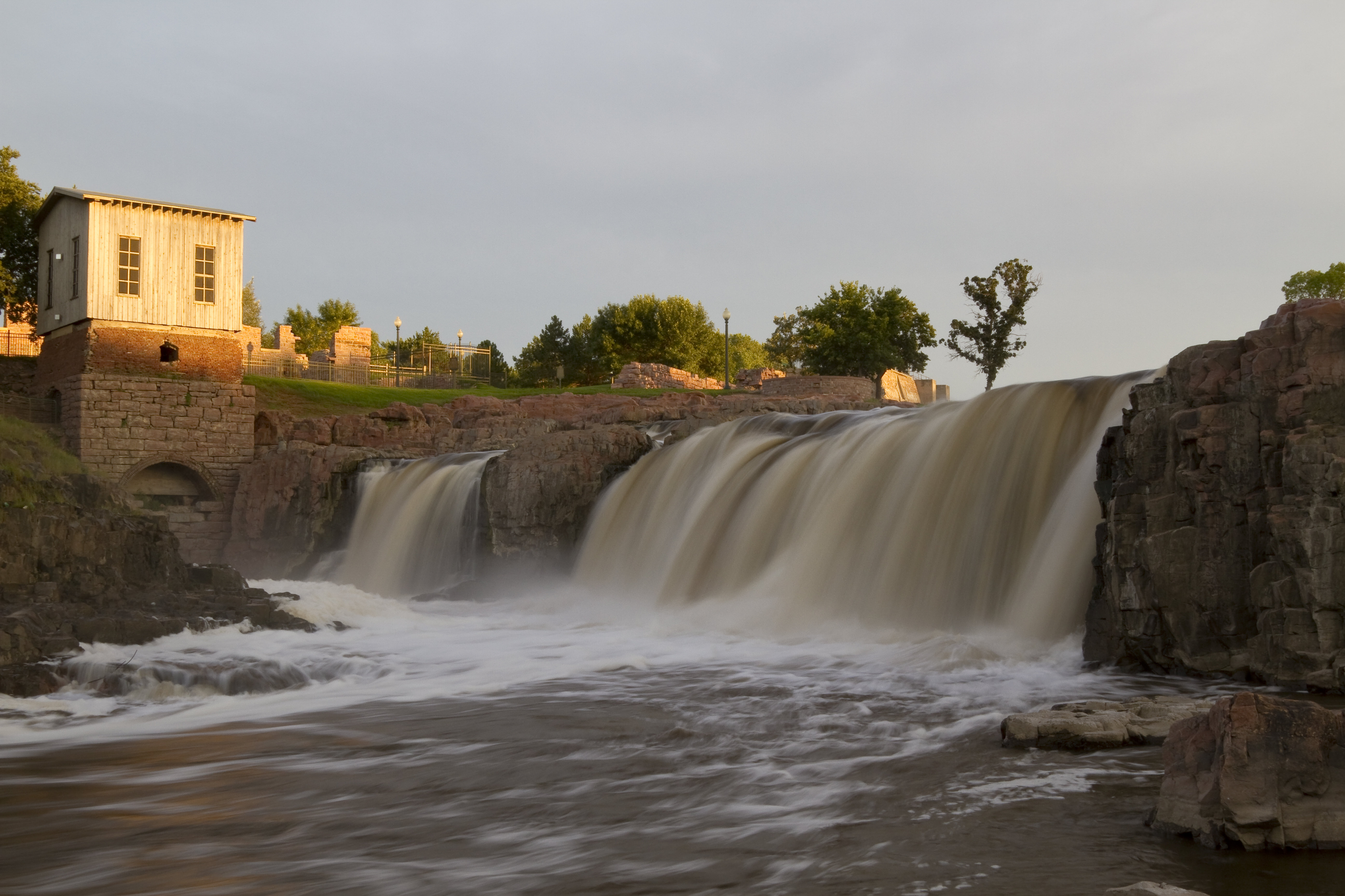 Ebern Designs Sioux Falls Waterfall - Wrapped Canvas Photograph | Wayfair