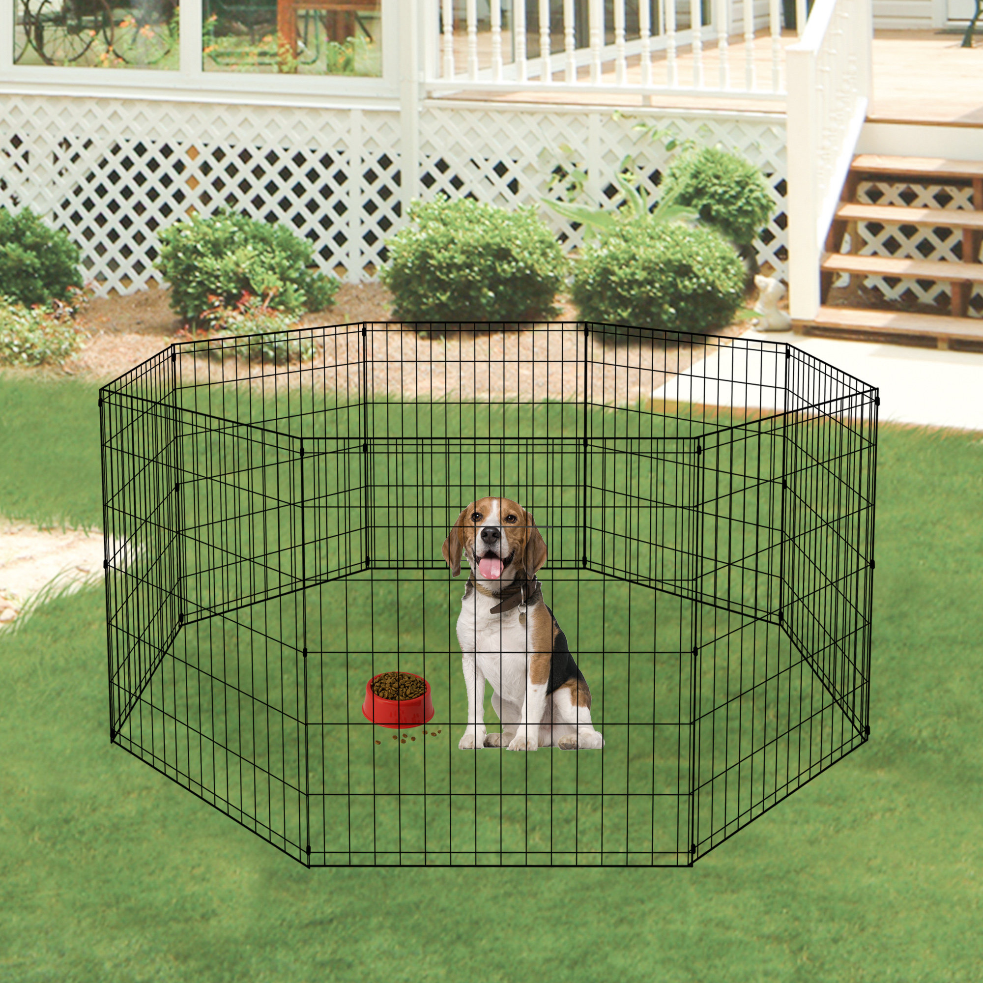 BestPet Puppy Pet Playpen 8 Panel Indoor Outdoor Metal Protable Folding ...