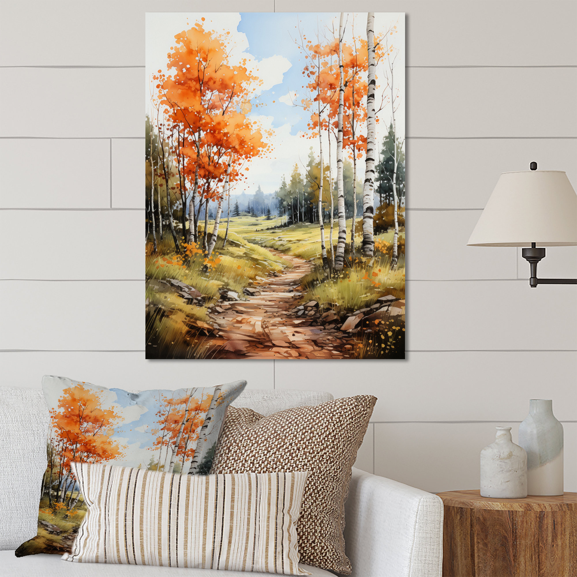 Millwood Pines Birch Woods Autumn Whispers V - Floral Metal Wall Art ...
