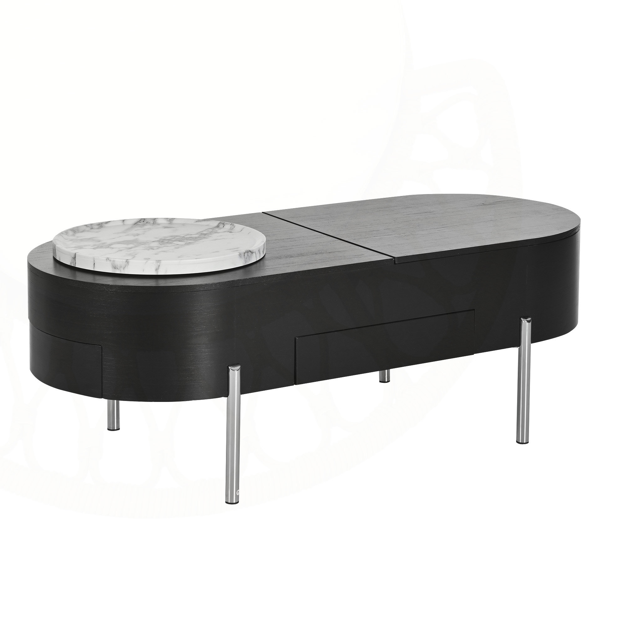 FOSHNATURE Versatile Lift-Top Coffee Table with Hidden Compartments and ...