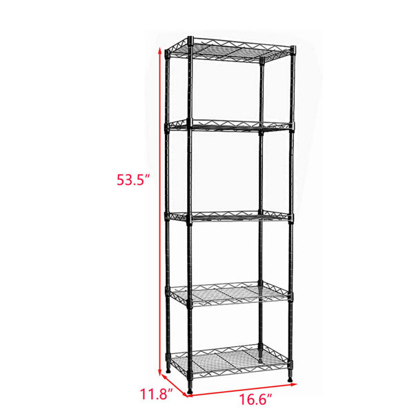 QICQA 5-Wire Shelving Metal Storage Rack Adjustable Shelves - Wayfair ...