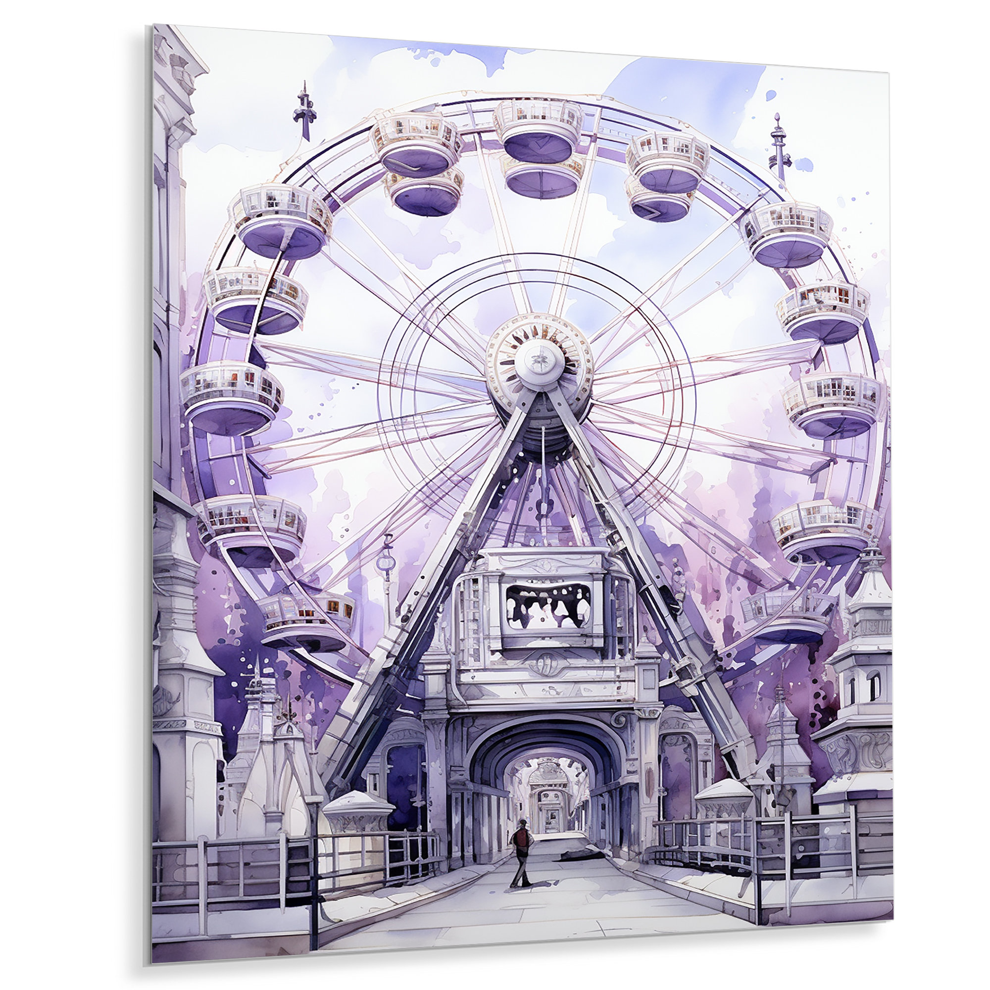 Winston Porter Purple Ferris Wheel Eternal Carousel I - Amusement Parks ...