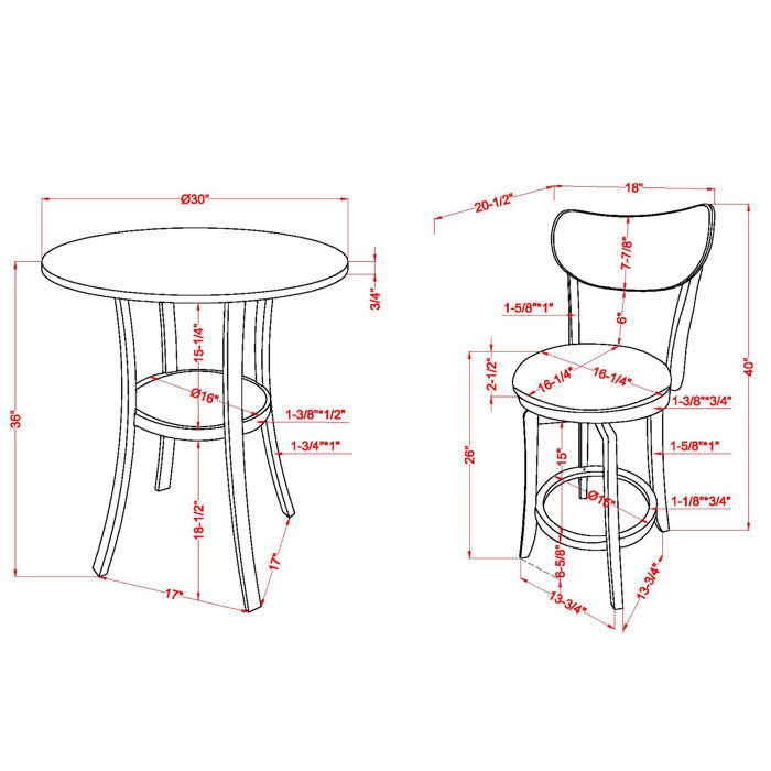 Winston Porter Eyram 3 - Piece Dining Set | Wayfair