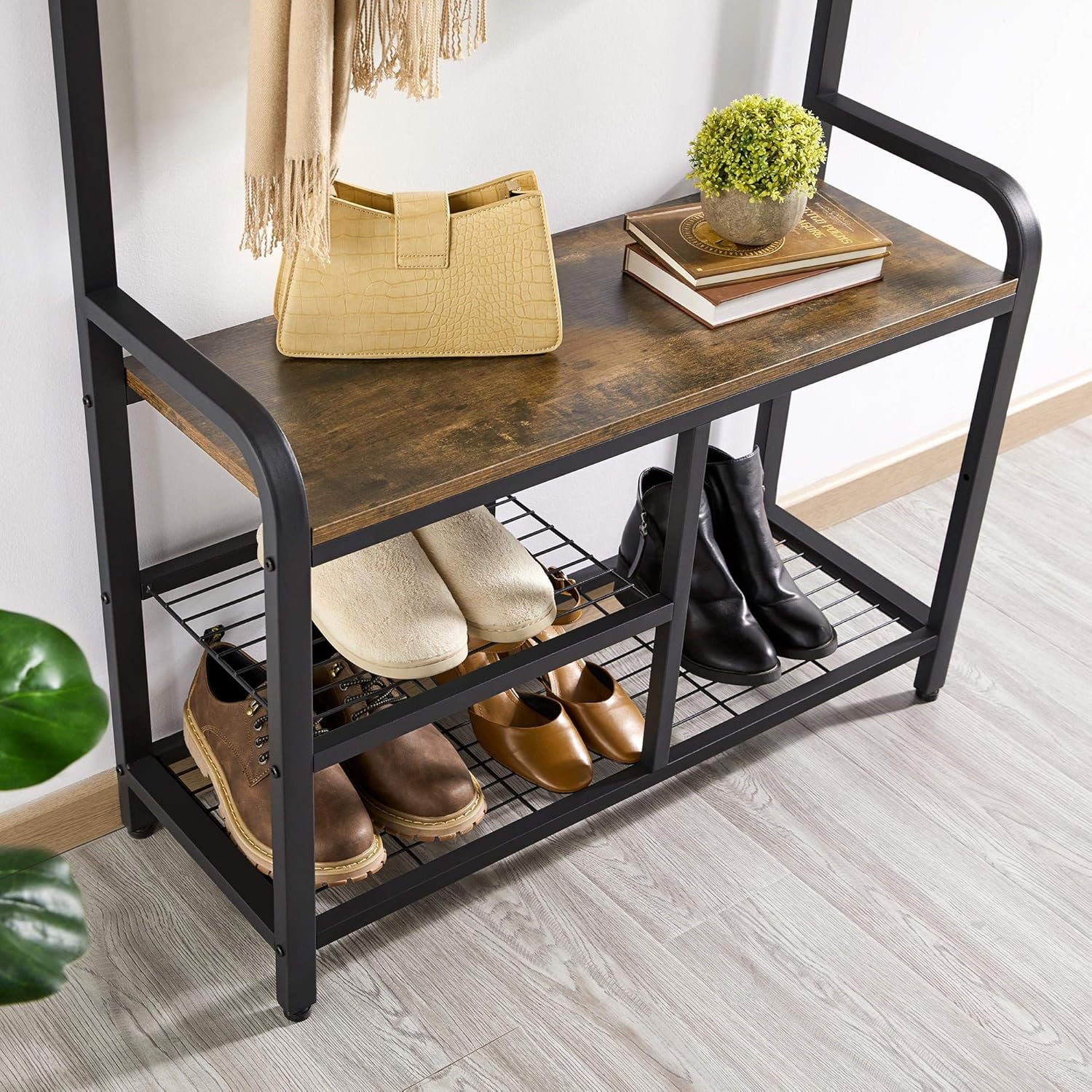 17 Stories Bryer 72” H Multifunctional 3-In 1 Hall Tree With Bench ...