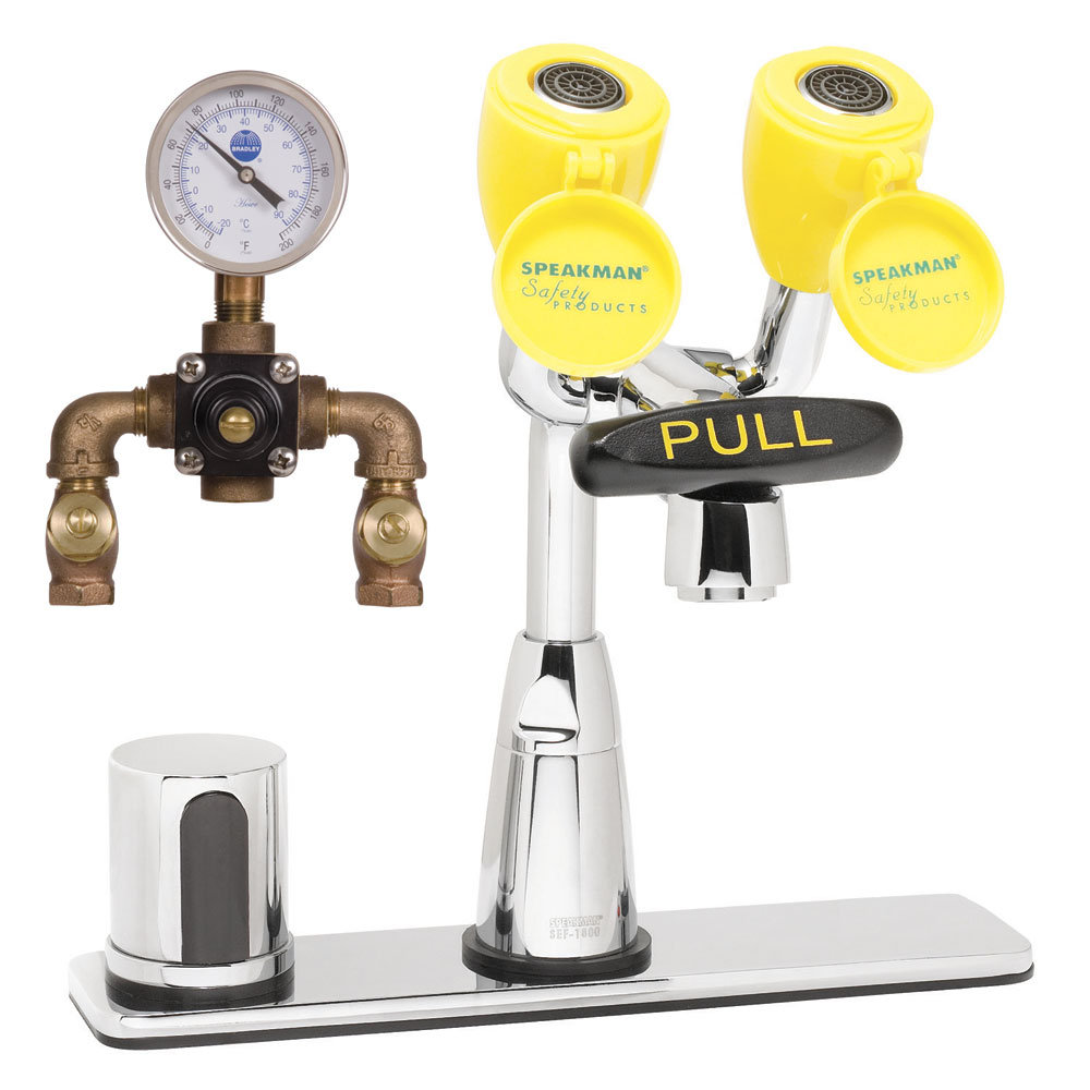 Speakman Eyesaver Battery-Operated Laboratory Faucet with Integrated ...