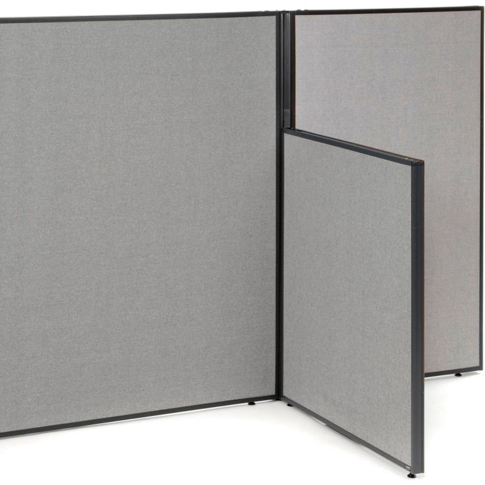 Global Industrial Pre-Configured Partitioned Office Cubicle Add-On Kit ...