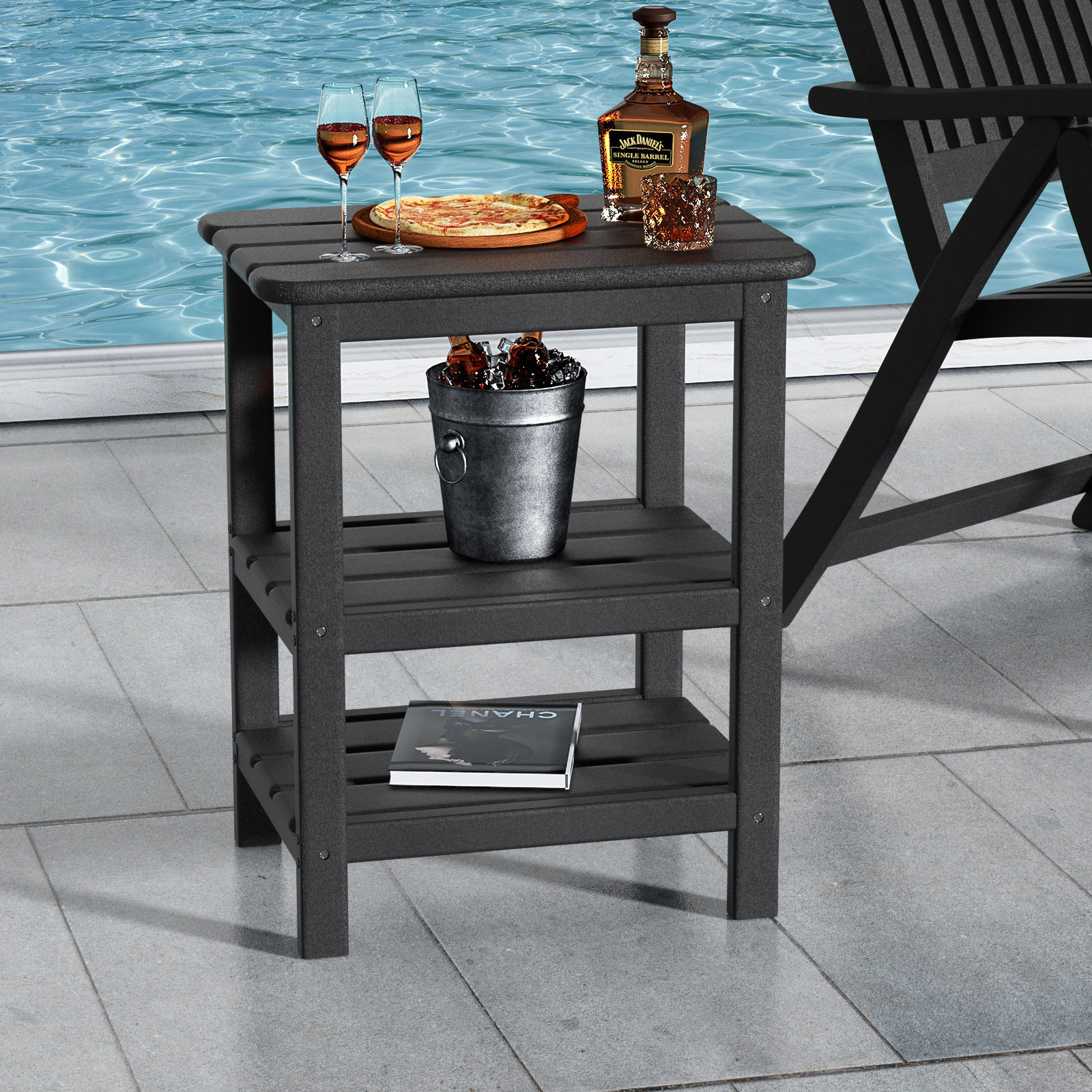 Red Barrel Studio® Outdoor HDPE Side Table Patio Table & Reviews | Wayfair