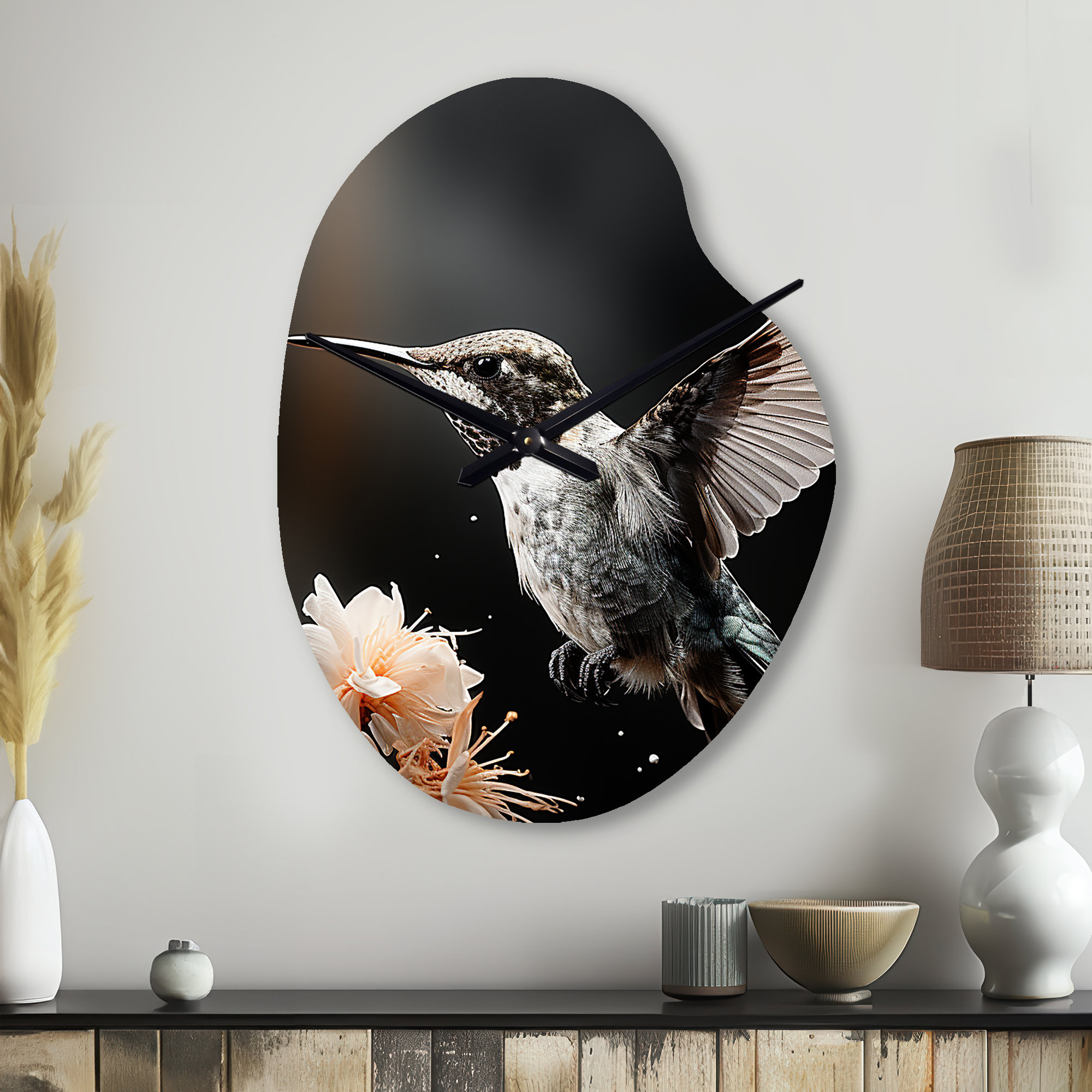 Ivy Bronx Shontaya - Pear Shape Unique Hummingbird Wall Clock | Wayfair
