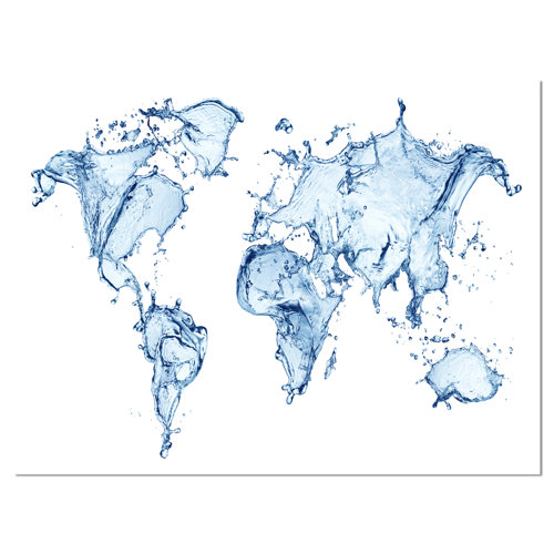 East Urban Home " World Map Water Splash " on & Reviews | Wayfair