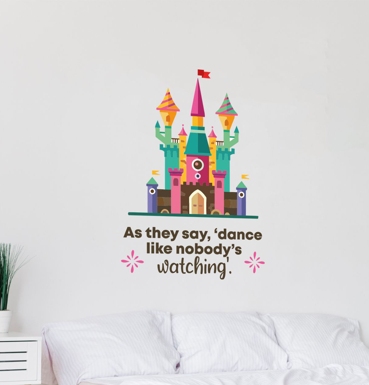 Zoomie Kids Dance Disney Castle Life Quote Cartoon Quotes Wall Sticker ...