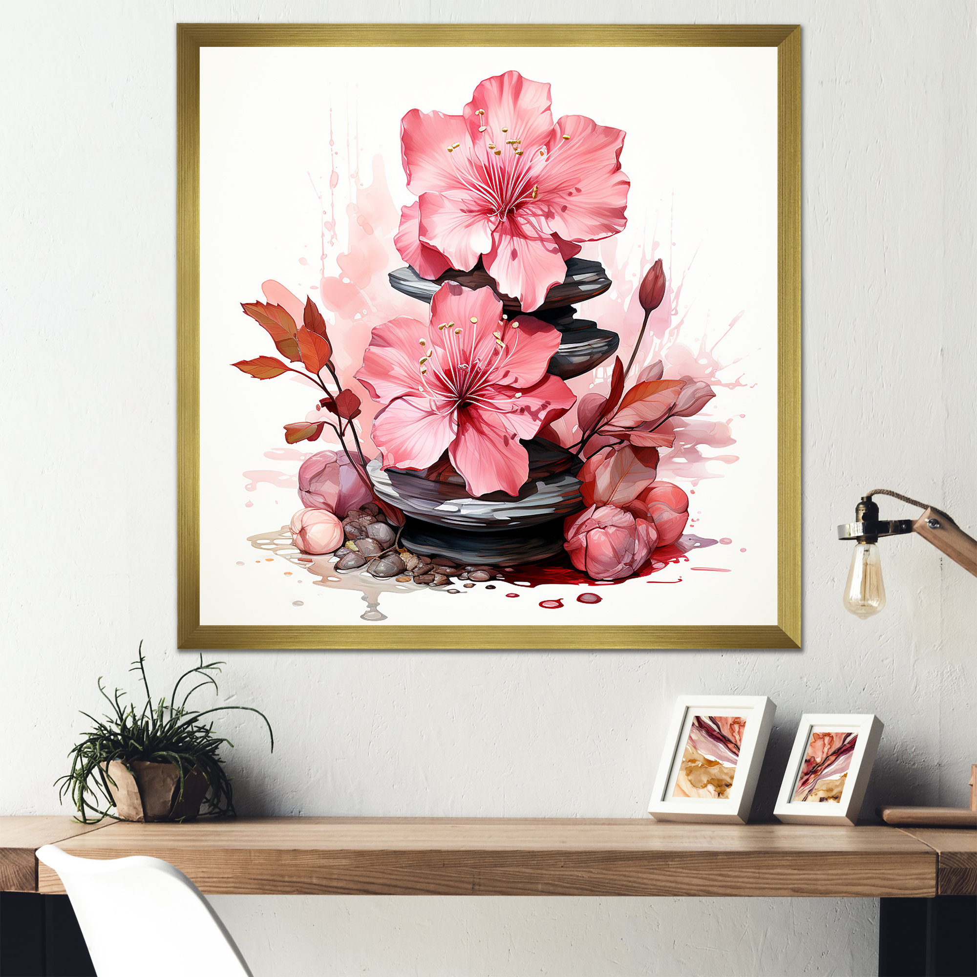 Winston Porter Pink Zen Blossoms Spiritual Stones I - Fruits Wall Art ...