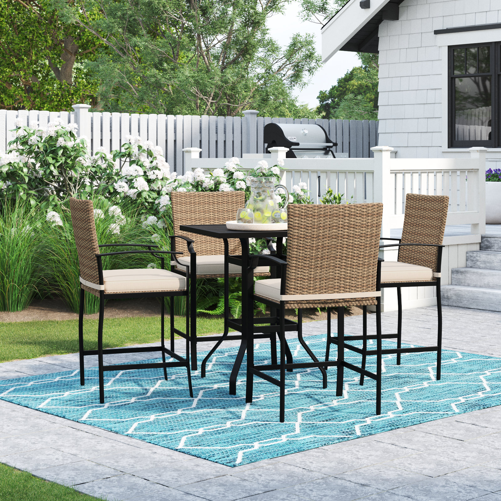 Lark Manor™ Square 4 - Person 32" Long Bar Height Dining Set with ...