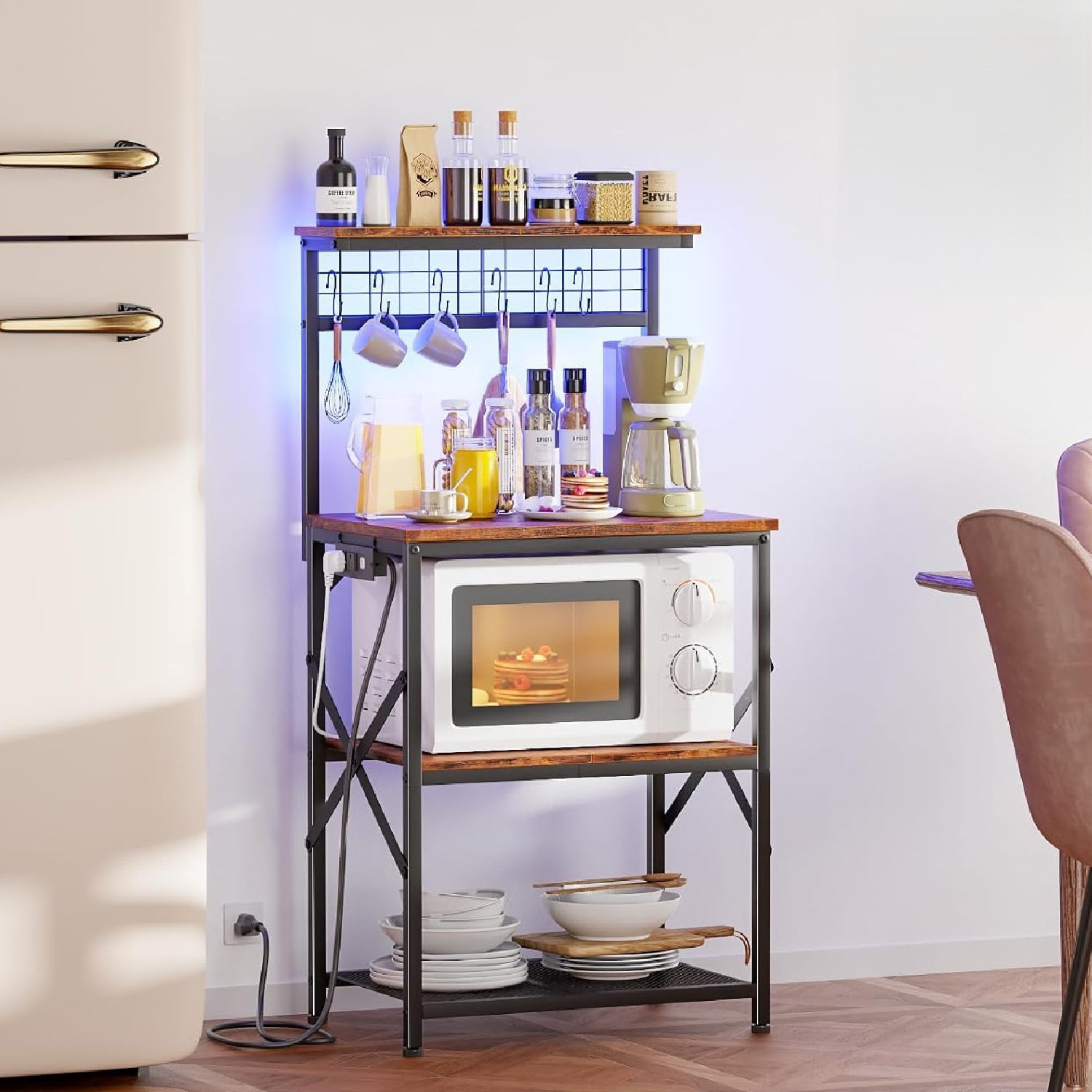 Ivy Bronx 5-Tier Metal Geometric Bookshelf, Modern Narrow Floor ...