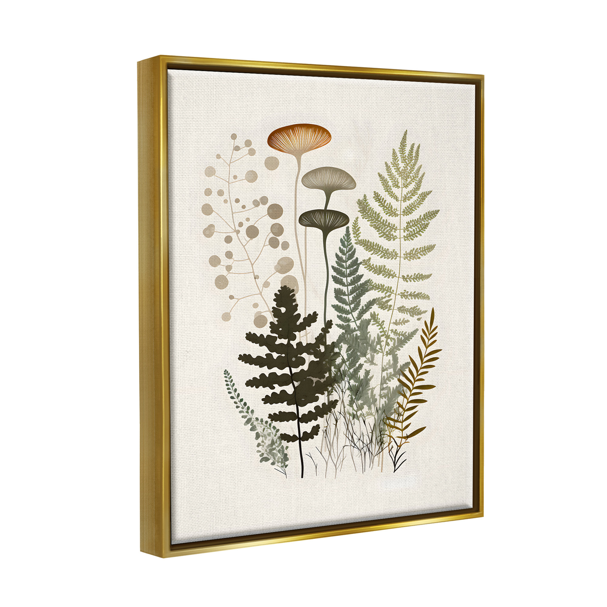 Stupell Industries Bb-052-Floater Neutral Forest Ferns Framed On Canvas ...