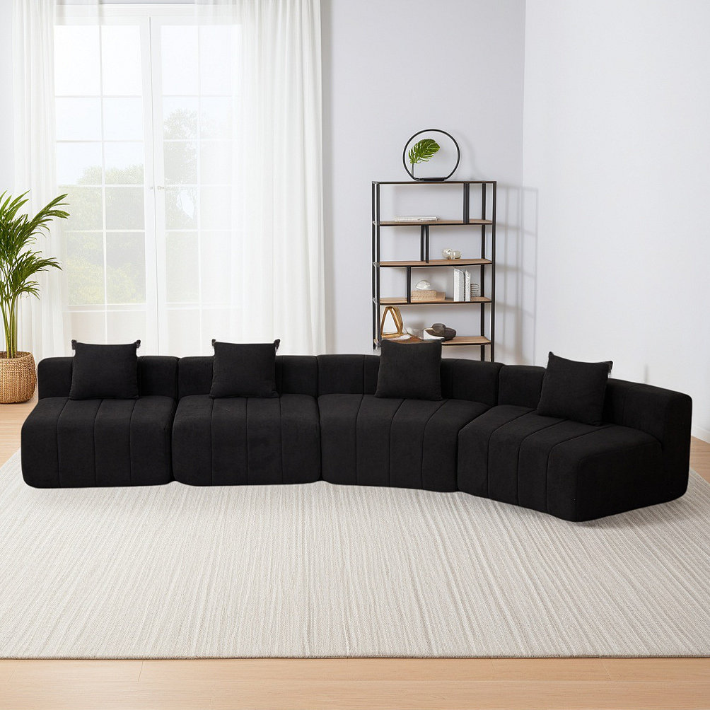 Wrought Studio Two Curved Seats And Two Single Seats,Chenille Curved ...
