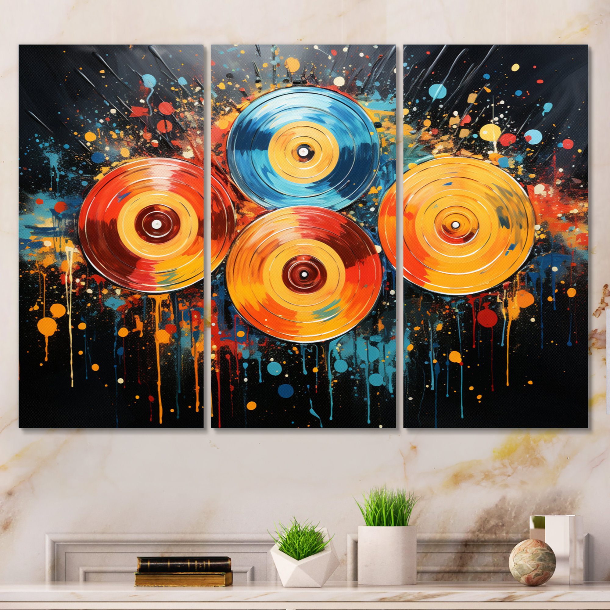 Latitude Run® Vinyl Record Retro Groove I - Vinyl Records Metal Wall ...