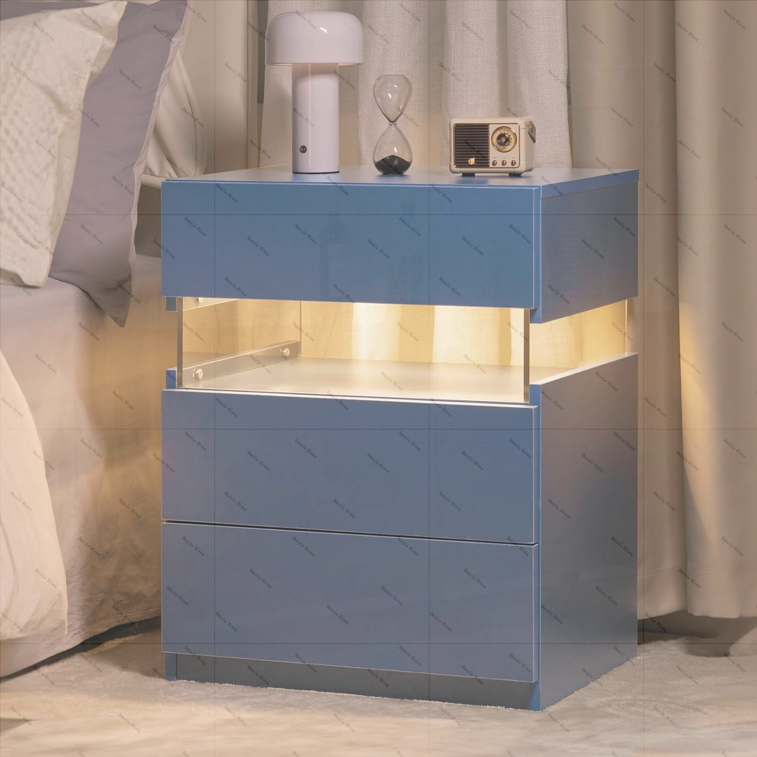 Wrought Studio LED Nightstands Acrylic Board LED Bedside Tables for ...