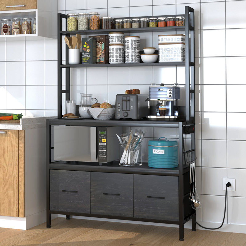 17 Stories 39.37'' Steel Standard Baker's Rack With Power Outlets ...