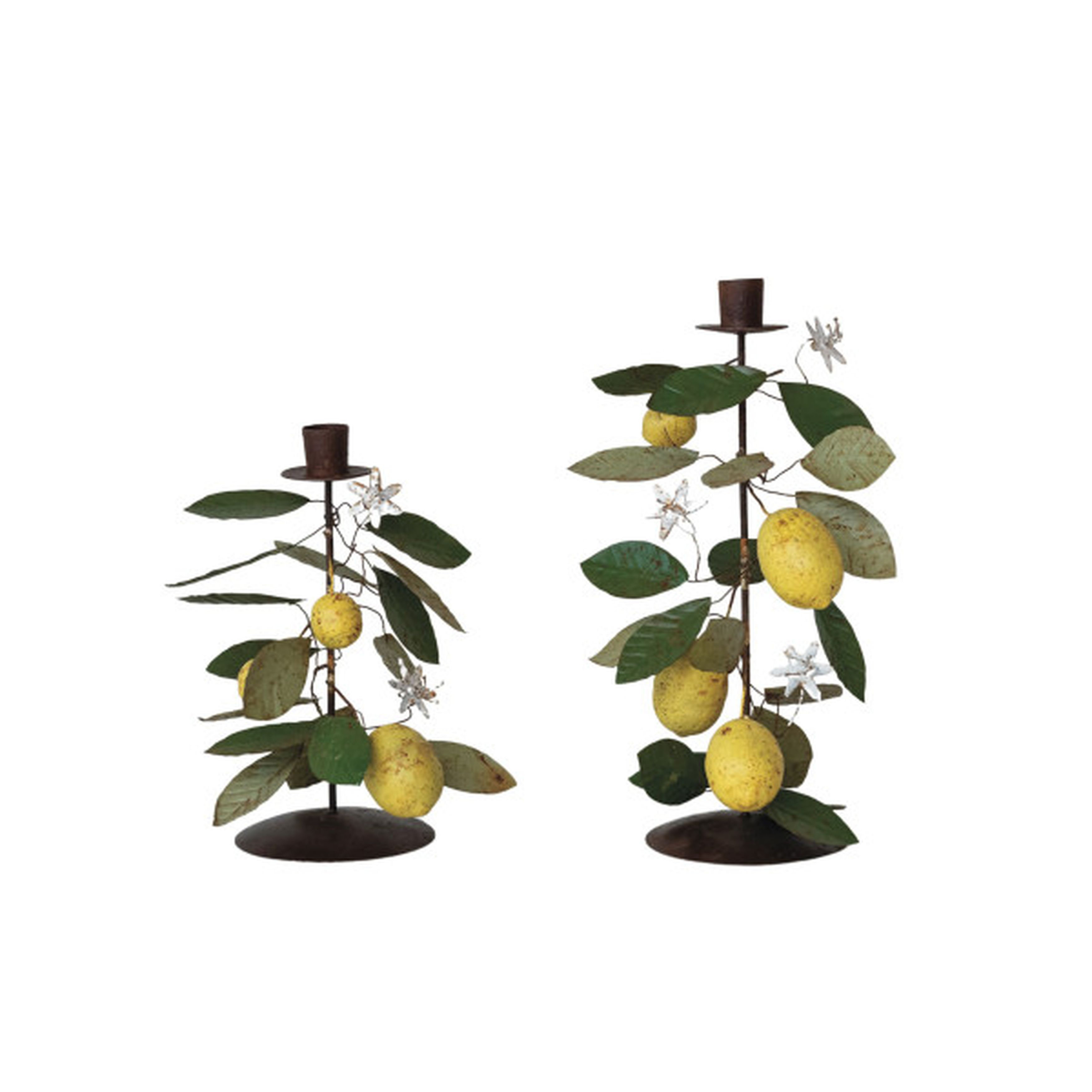 August Grove® Citrus Grove Metal Taper Candle Holders | Wayfair