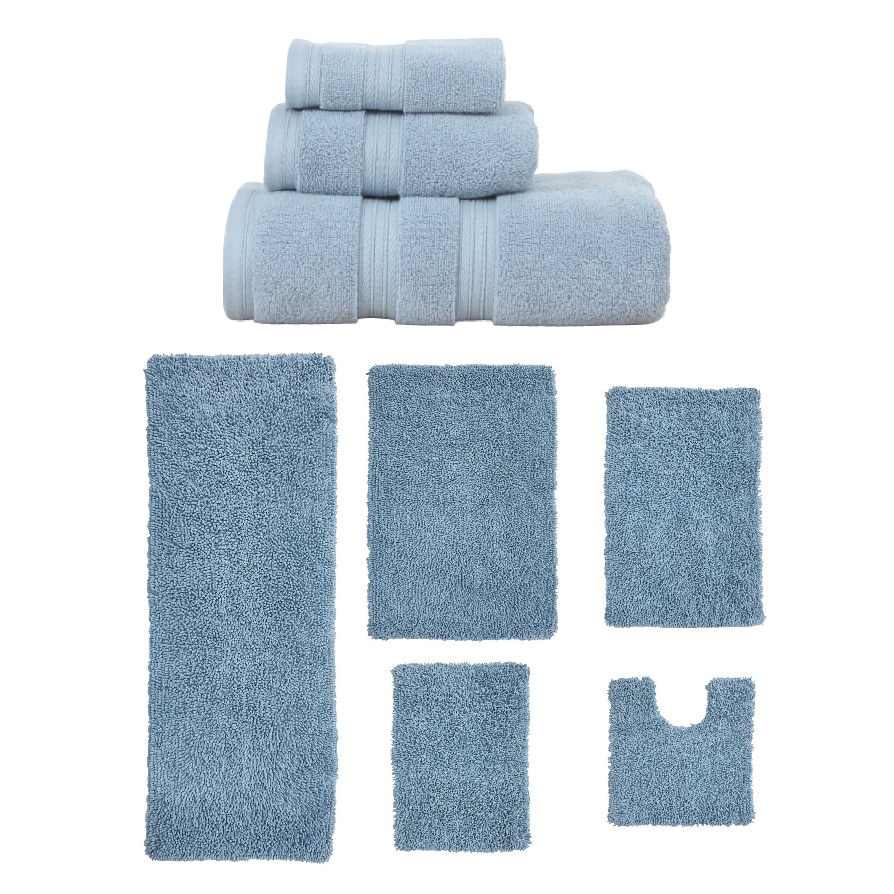 Latitude Run® Bruno Collection 100% Soft Cotton 3 Pc Towel Set & 5 Pc ...