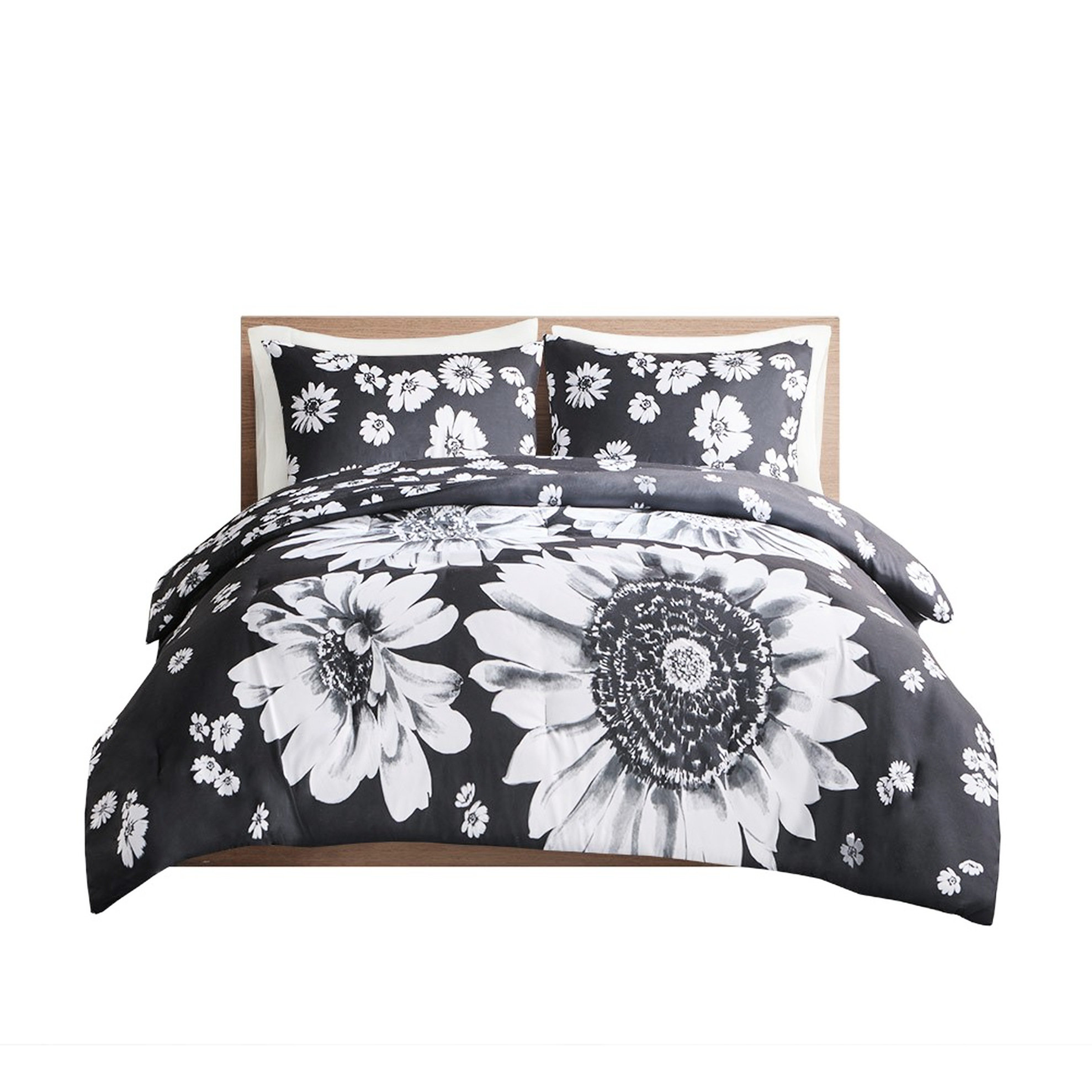Banior Reversible Comforter - Floral Theme Filled 2 Shams Machine ...