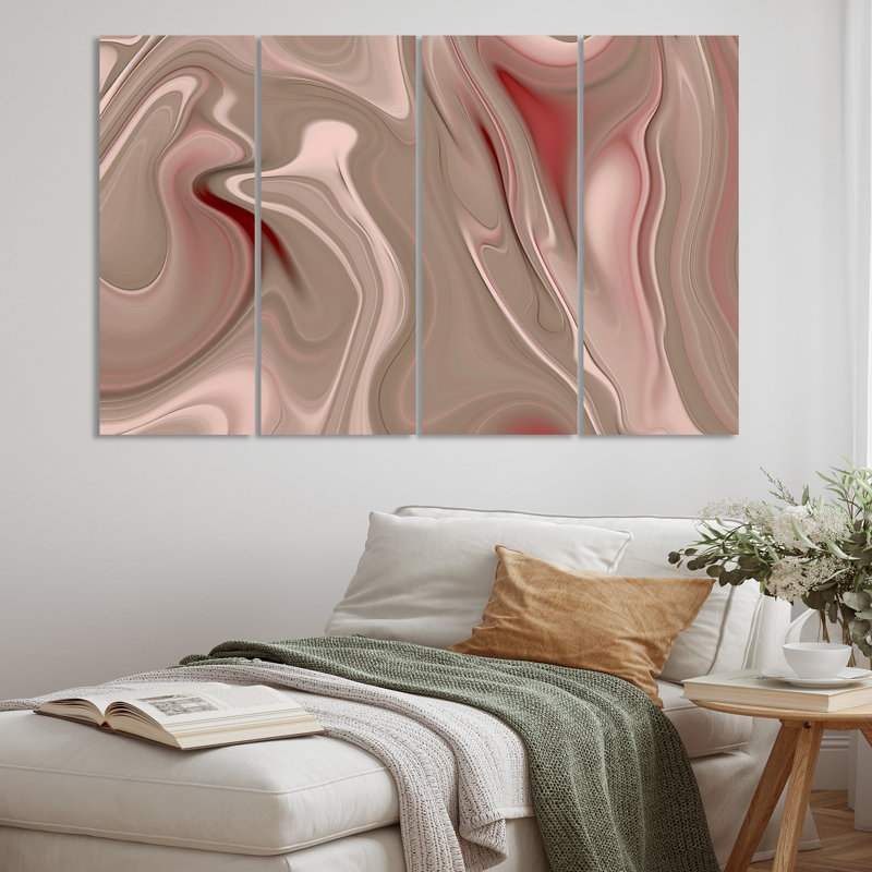 Ivy Bronx Fushion Liquid Glam Art 4 Pieces | Wayfair