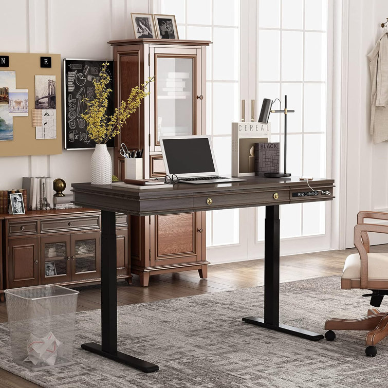 Ebern Designs Rylan 120Cm W Height Adjustable Rectangular Writing Desk ...