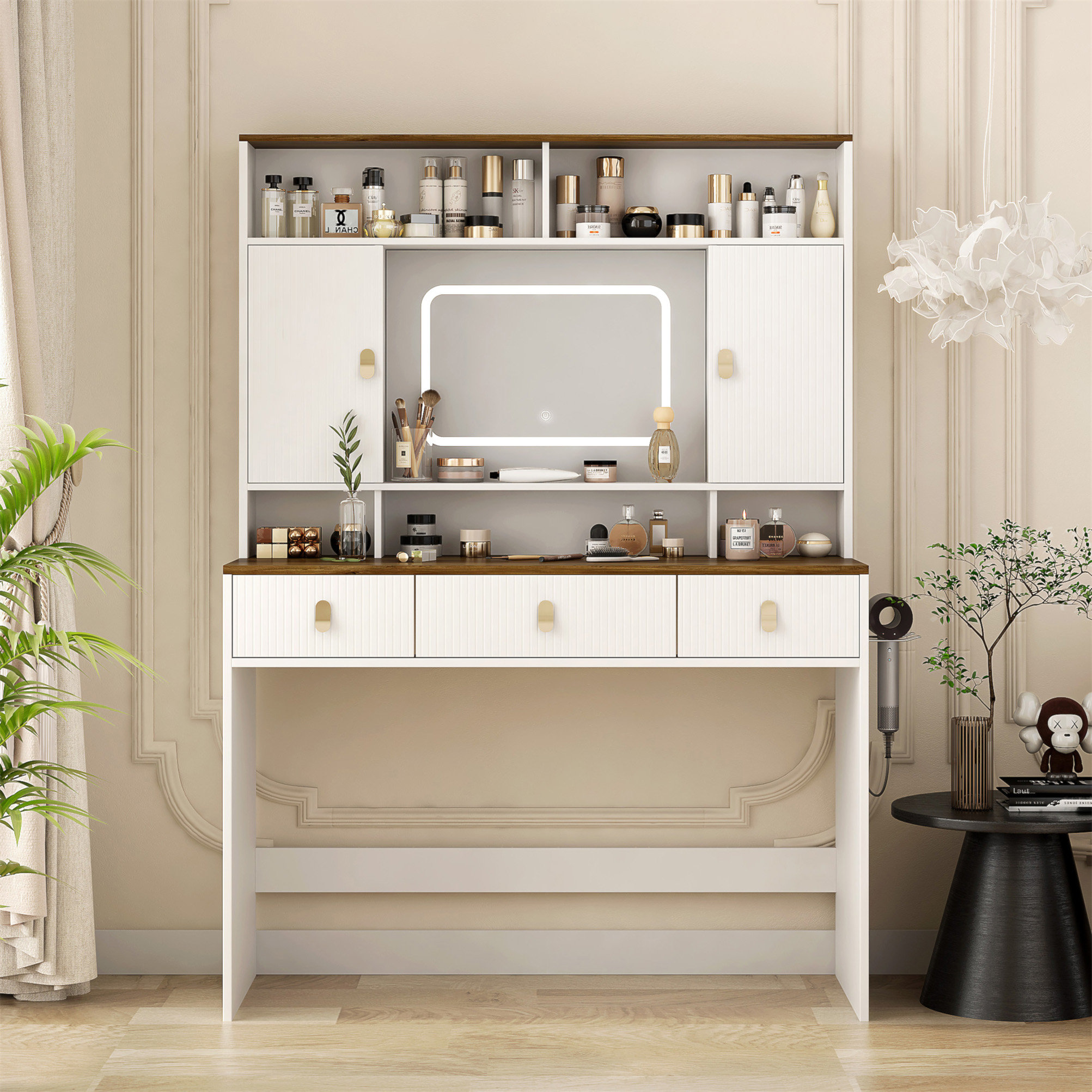 Latitude Run® Farmhouse Dressing Table Makeup Table, Dressing Table ...