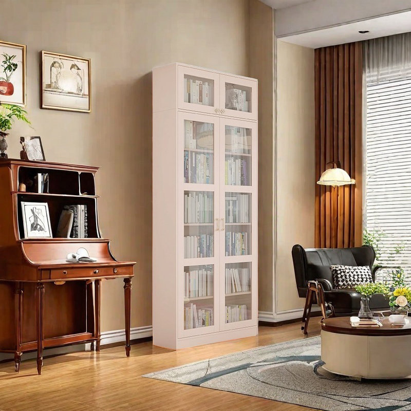 Parttlion American style bookcase with dust proof glass door | Wayfair