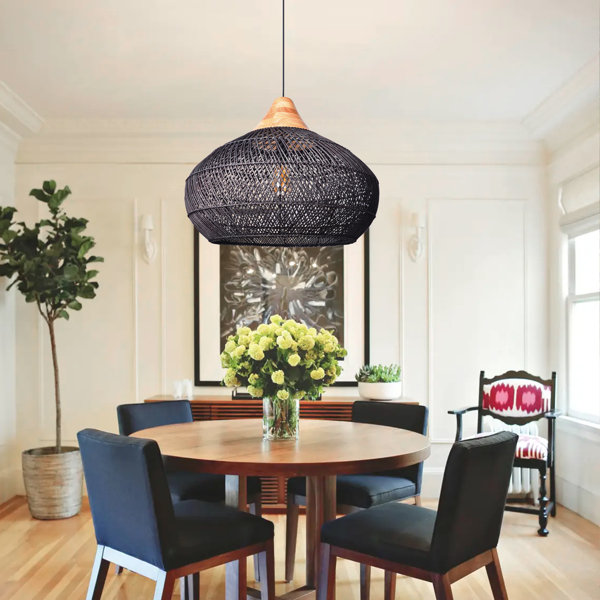 Bayou Breeze Bridin 1 - Light Natural Geometric Pendant | Wayfair