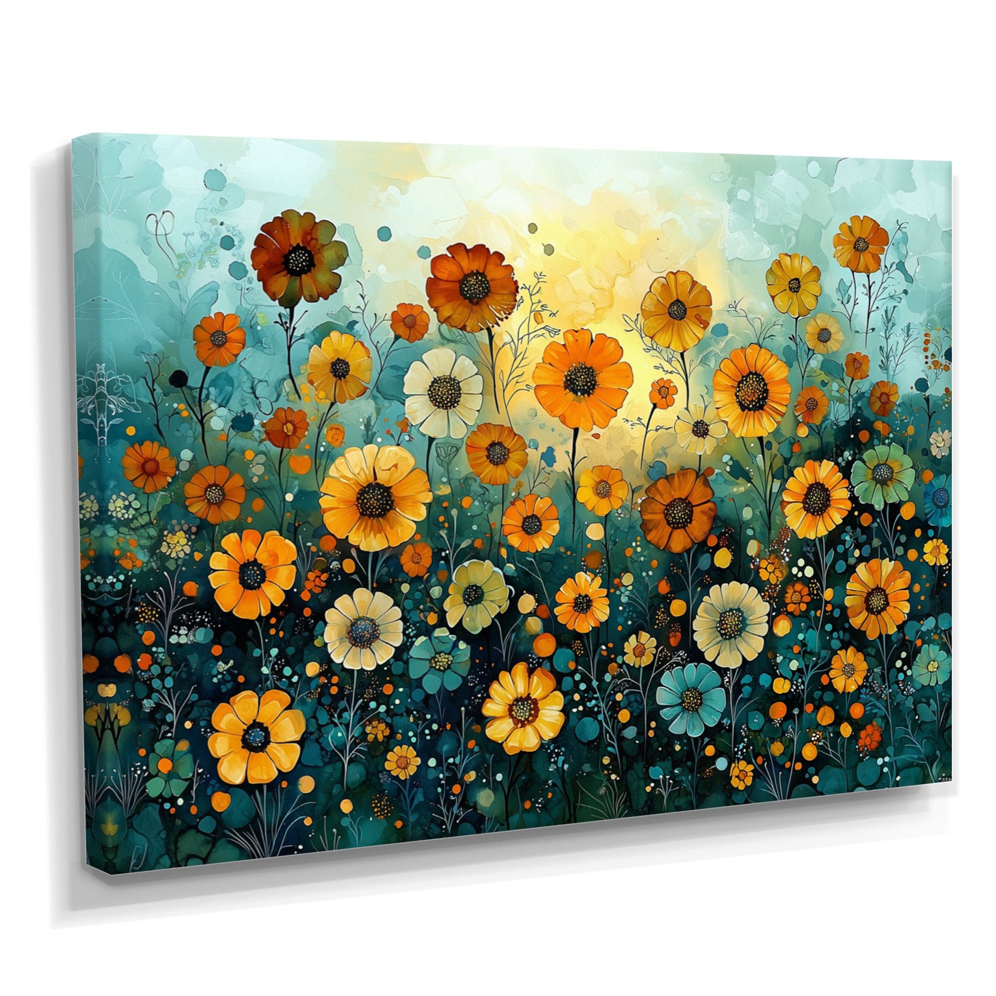 Winston Porter Sunset Marigold Field Of Emeral Layers III - Marigold ...