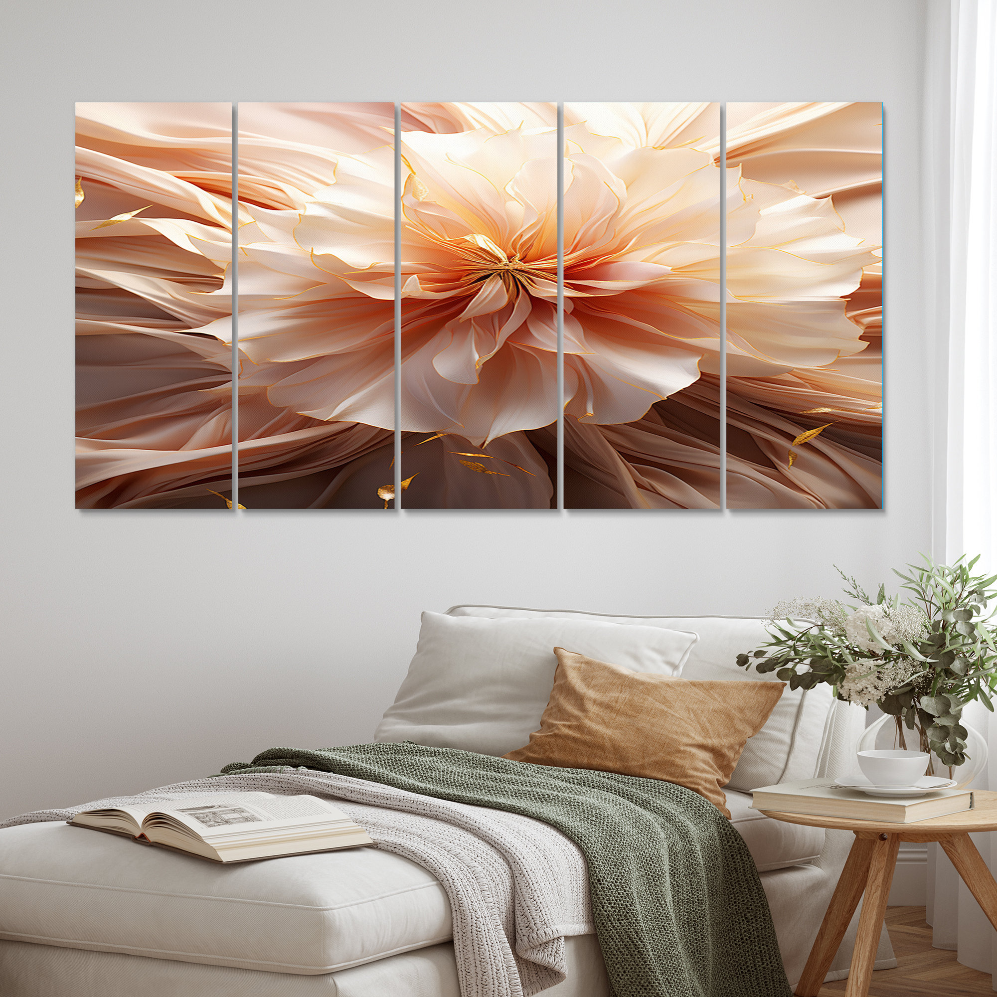 Mercer41 Liquid Flower Art Delicate Light Pink I - Abstract Shapes Wall ...