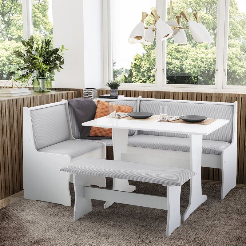 Lark Manor™ Kasdan Striped 5 -Person Upholstered Breakfast Nook Set ...