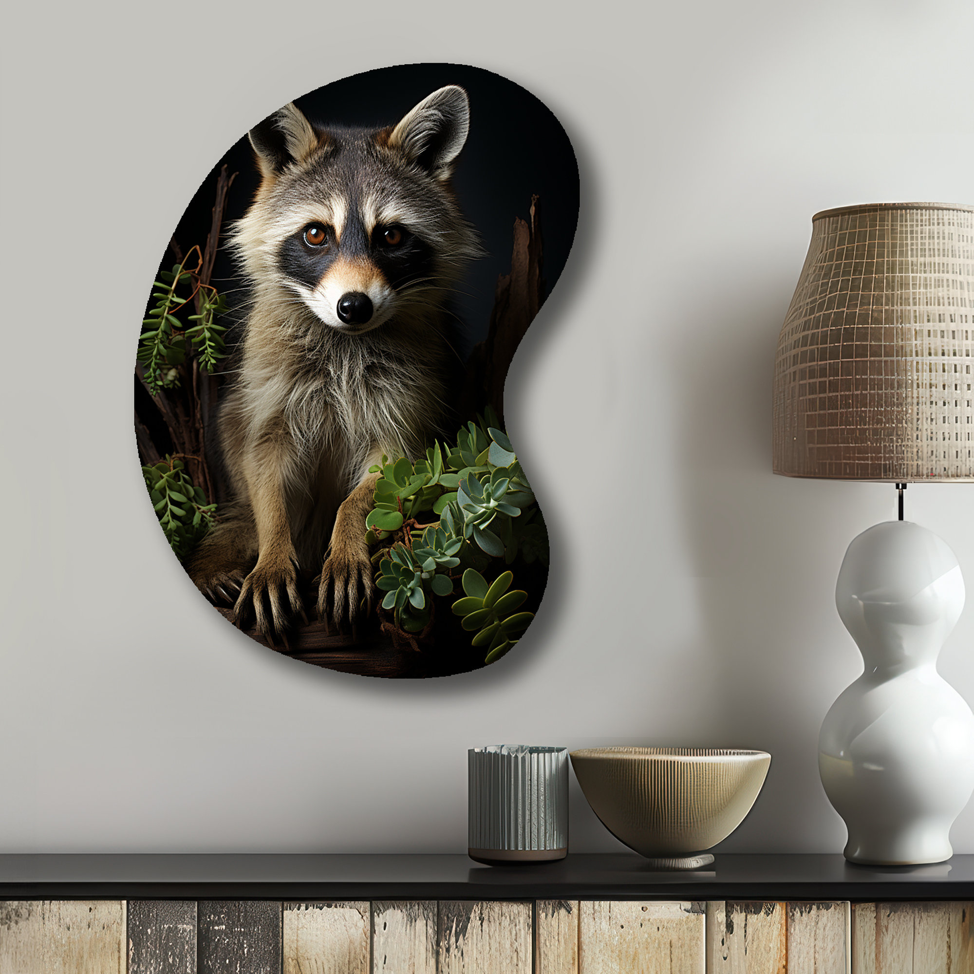 Latitude Run® Vibrant Raccoon Portrait I - Raccoon Boom Shape ...