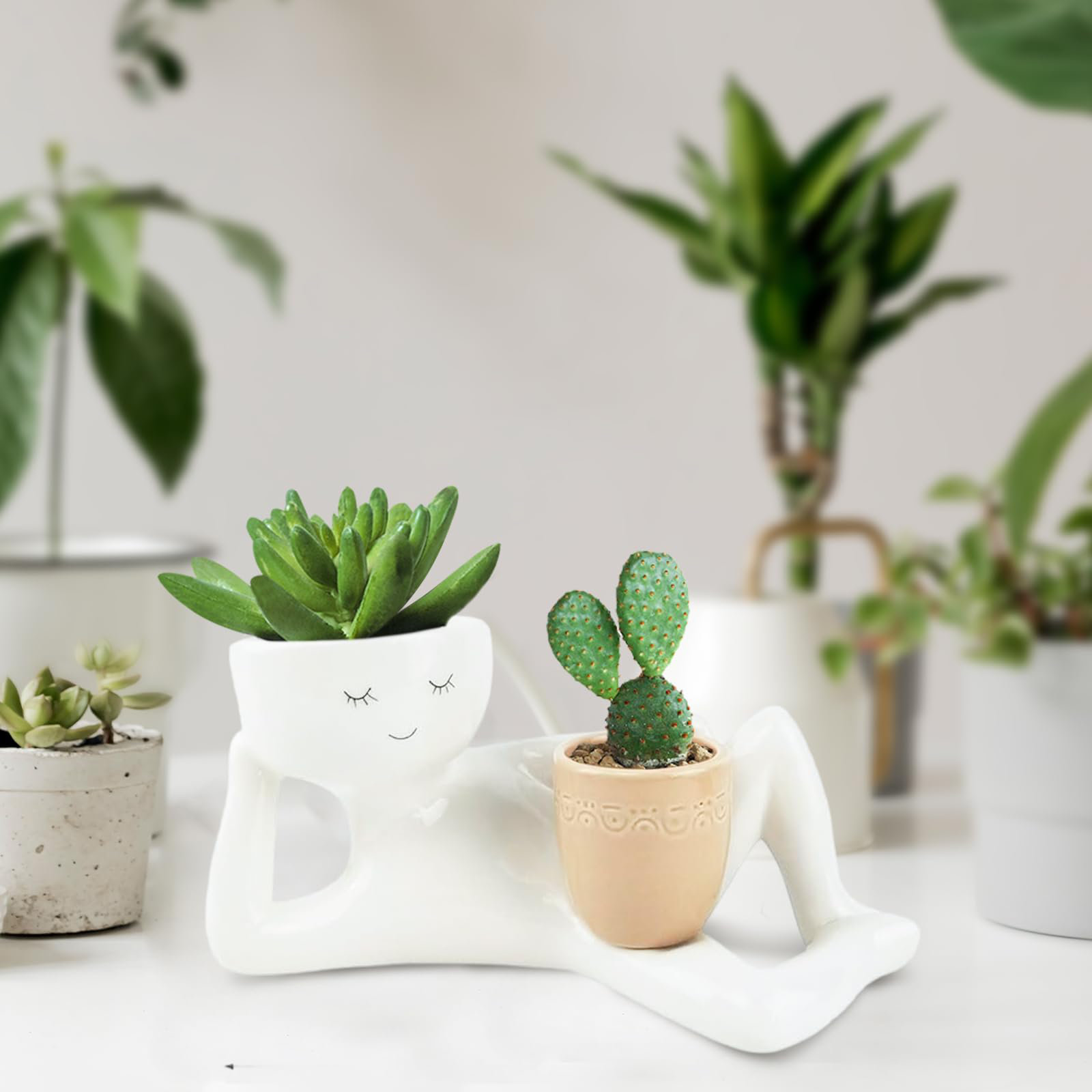 Trinx Lazy Guy Planter, Lazy Little Character Flowerpot, Relaxing ...